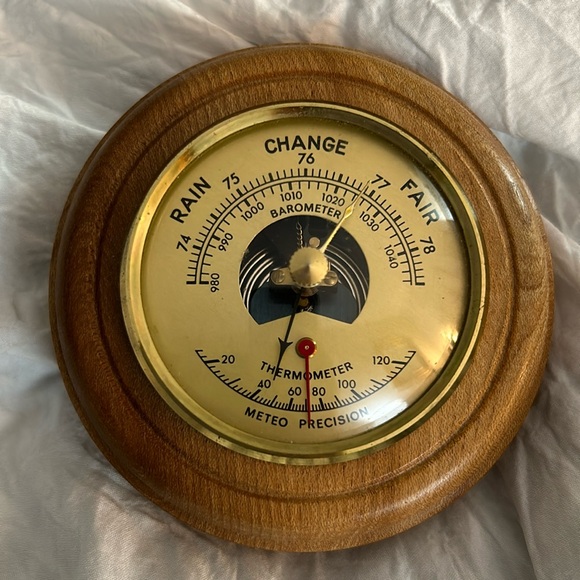 Accents | Vintage Uk Wood Barometer For Wall | Poshmark